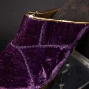 Vintage | Shoes | 97s Purple Velvet Platform Mules Heels Shoes | Poshmark